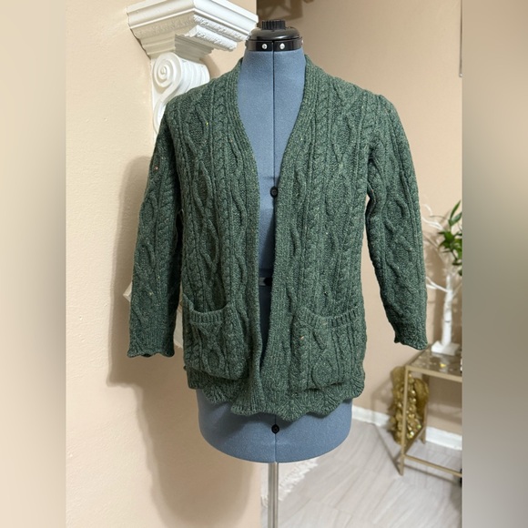 Aran Crafts | Sweaters | Aran Crafts Green Cable Knit Cardigan | Poshmark